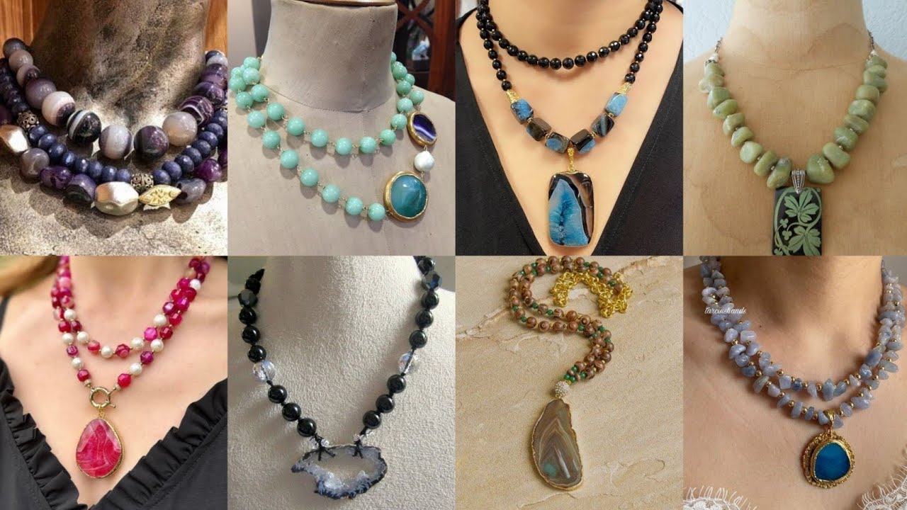 Double Layer Agate🤩 Stone Necklace Designs – Stunning Ideas & Styles
