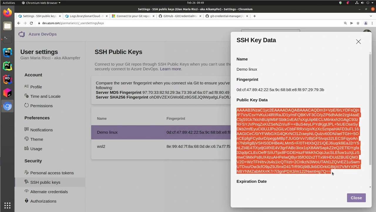 Using SSH to authenticate Git in Azure DevOps