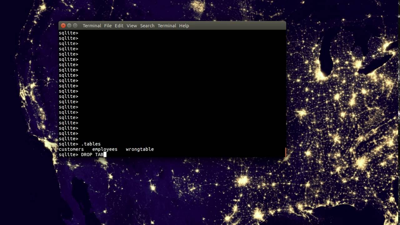 SQLite -  DROP TABLE
