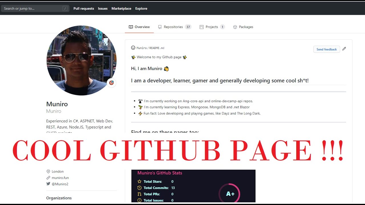 Get A COOL GITHUB Dashboard page