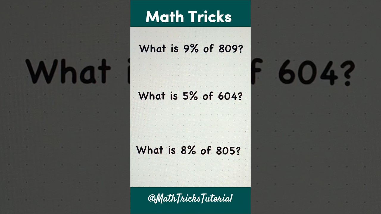 Percent Hacks #MathTricksTutorial #maths #math #tutorial #mathematics #shorts #education