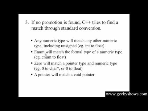 Learn 130 Function Overloading Match through Standard Conversion in C Hindi - Mind Luster