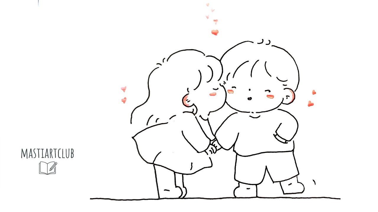 How to Draw a Cute Couple Step-by-Step | Easy cute chibi couple drawing | easy Drawing Tutorial