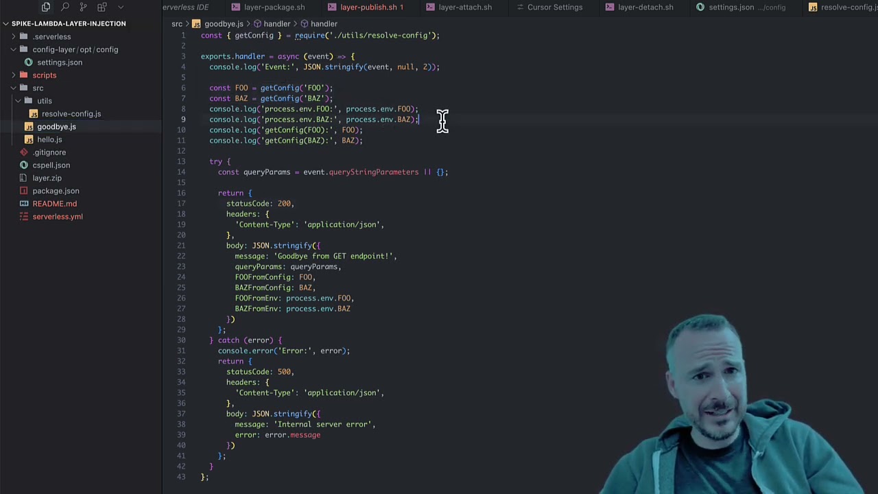 Using AWS lambda layers to dynamically update functions without deployments