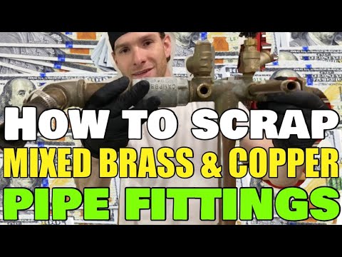 How to Scrap & Separate mixed BRASS & COPPER metal plumber’s pipe fittings, well tank tee MAKE MONEY