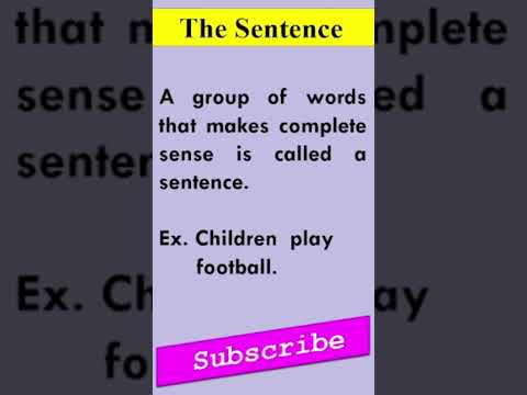 What is Sentence I Definition of Sentence I #sentence #english #grammar #shortsvideo #youtubeshorts