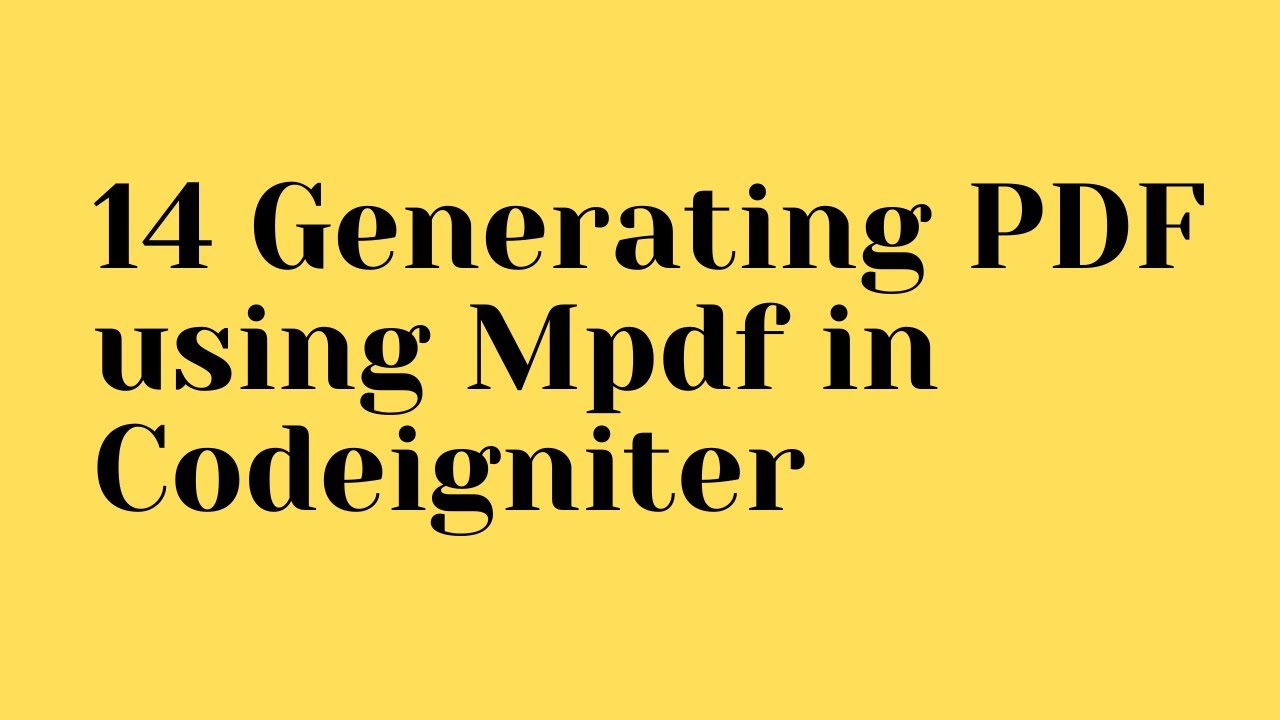 14 Generating PDF using Mpdf
