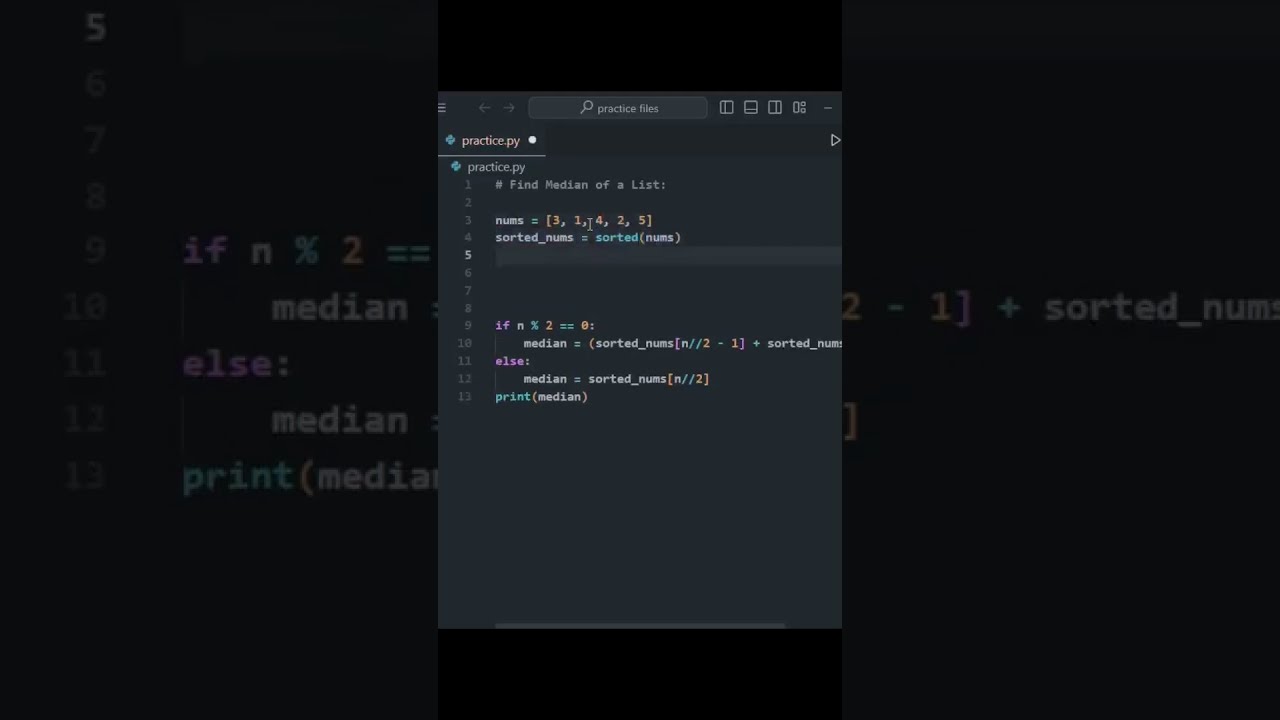 Find Median of a List | #python #pythonprogramming#coding#learnpython #pythonforbeginners