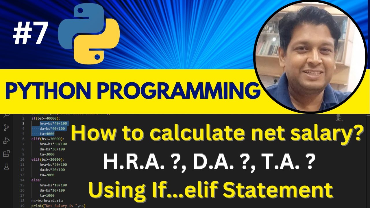 How to calculate net salary in Python ? if elif statement || Python Tutorial || #pythontutorial