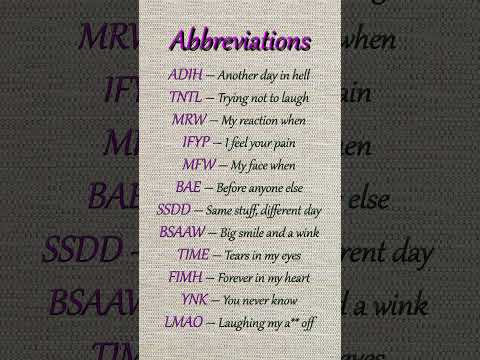 Most Used Internet Abbreviations #english #vocabulary #shortsvideo #shorts