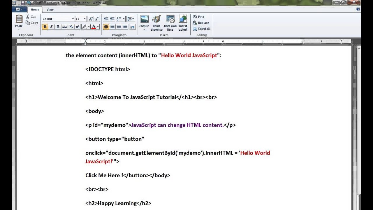 HOW TO CHANGE HTML CONTENT JAVASCRIPT DEMO