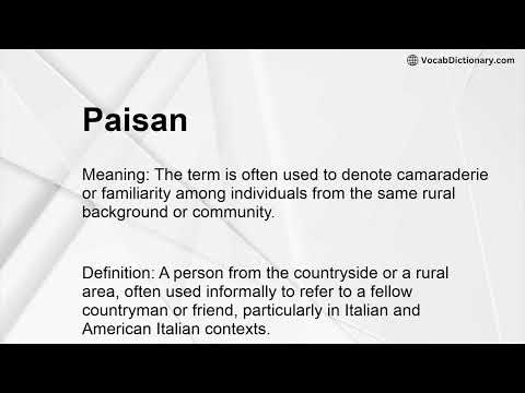Paisan Meaning