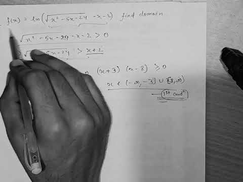 Find the domain of f(x)=ln(sqrt(x^2-5x-24)-x-2).