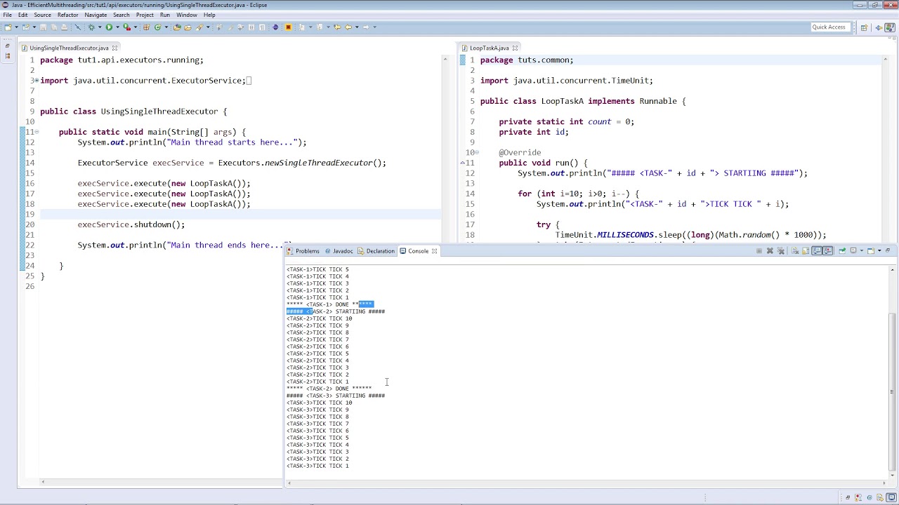 10 Using Executors API Single Thread Executor