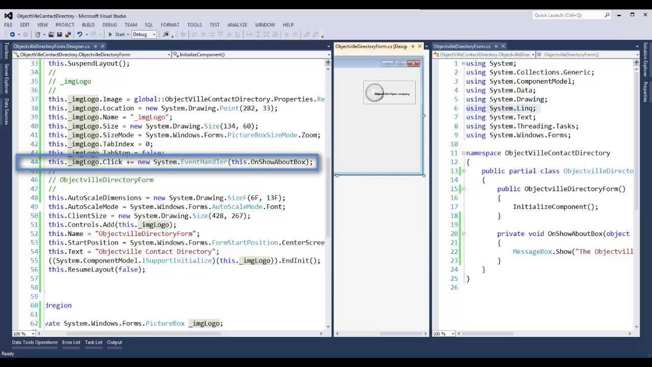 Windows Forms, Database-Driven App Tutorial (Part 1 / 5)