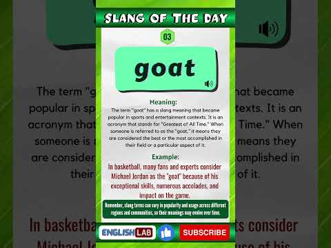 Slang of the day #03 "goat" English vocabulary | Spoken English #shorts #shortsvideo #english