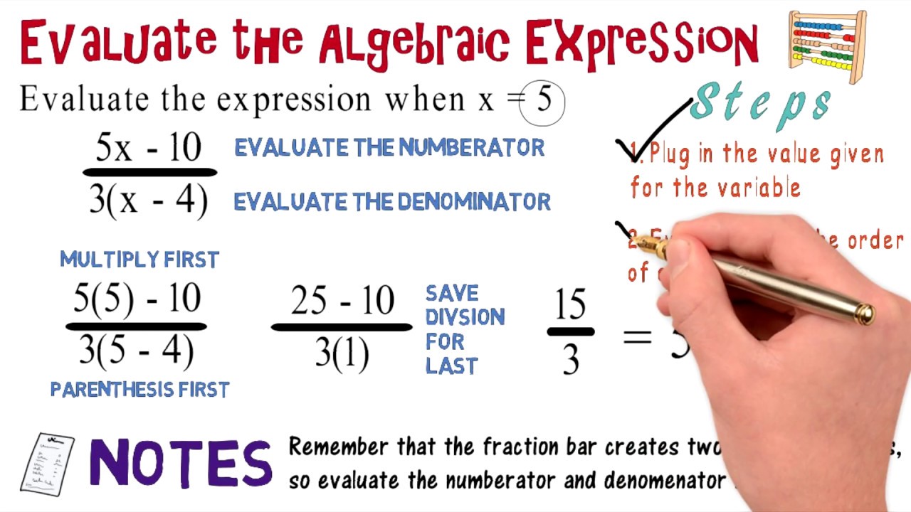 Evaluate Expressions #1: Algebra Animations