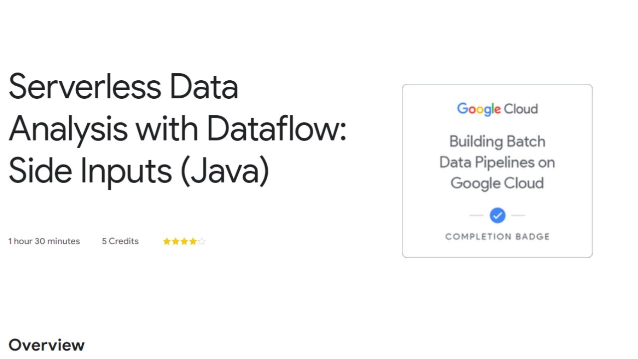 Serverless Data Analysis with Dataflow: Side Inputs (Java) | Data Engineer Learning path