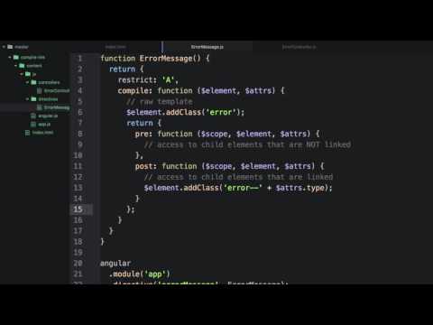AngularJS link and compile functions