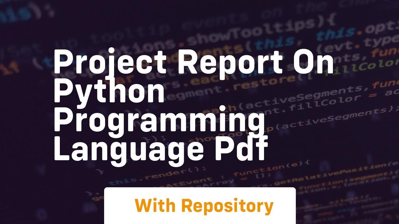 project report on python programming language pdf
