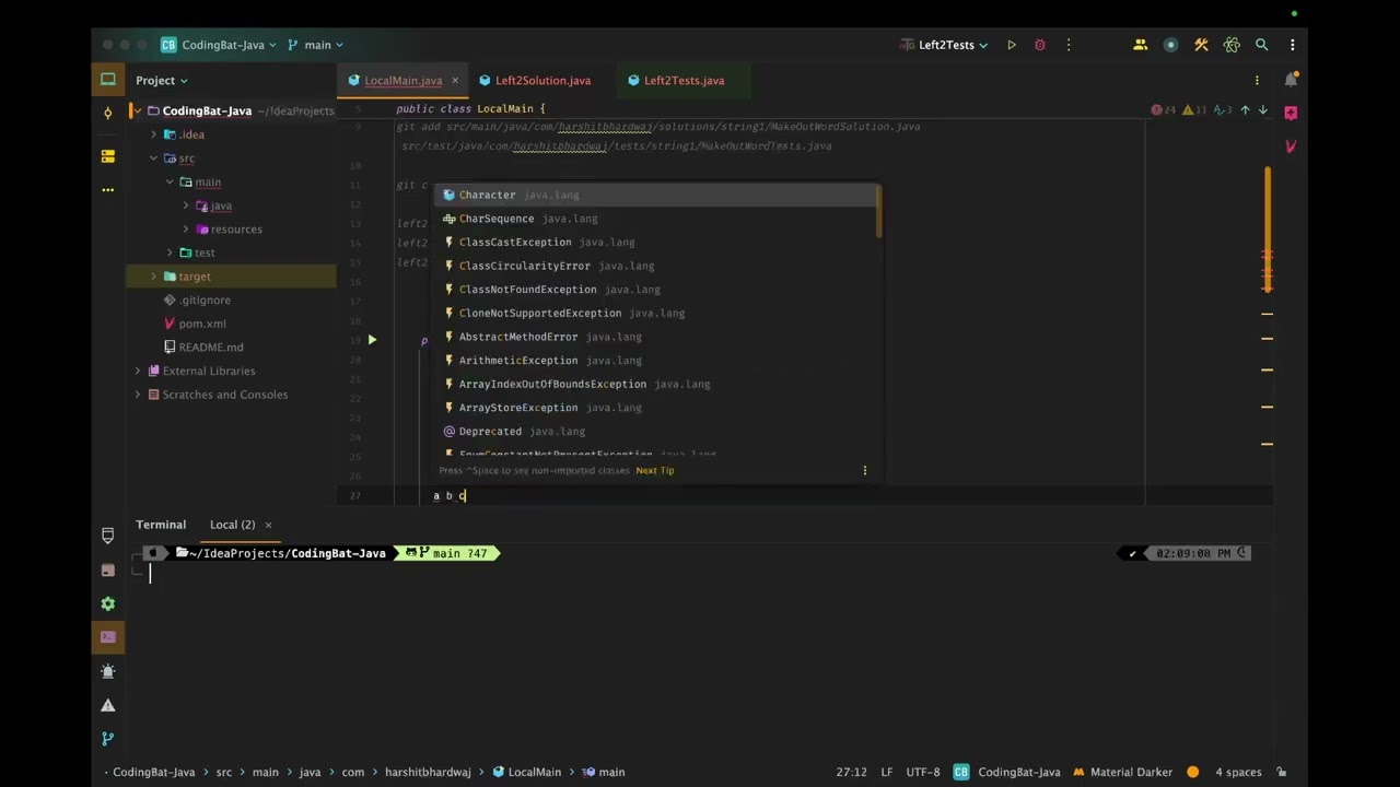 CodingBat Java | String-1 Section | left2