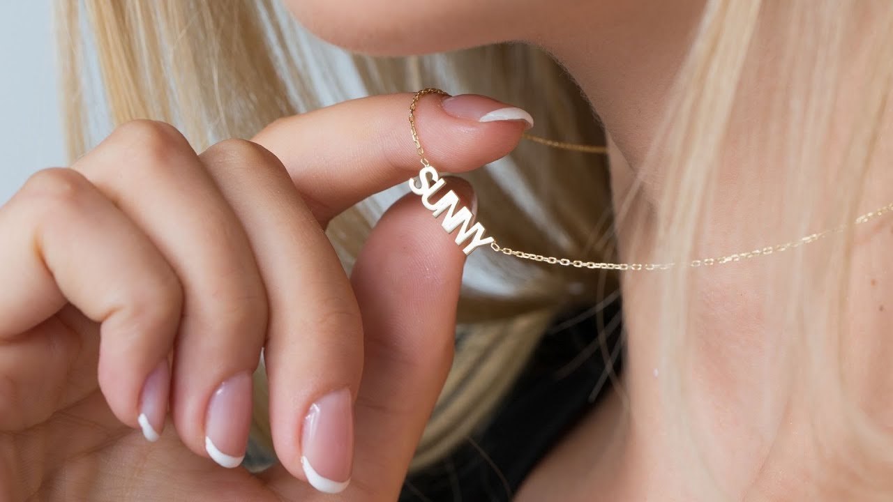 Custom Block Name Necklace