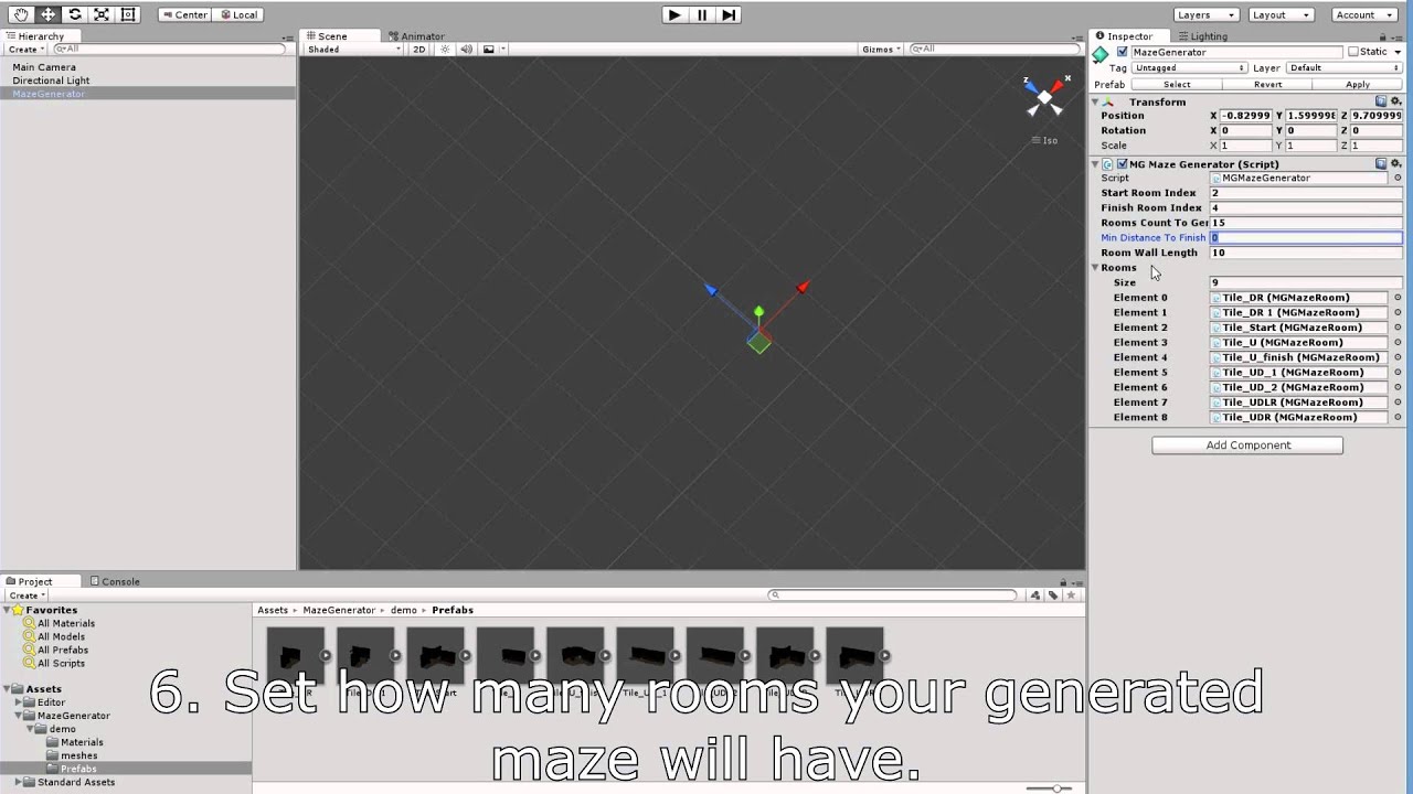 MazeGenerator tutorial - Maze Generate script for Unity3d