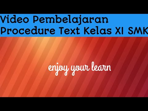 Video Pembelajaran Procedure Text Kelas XI SMK