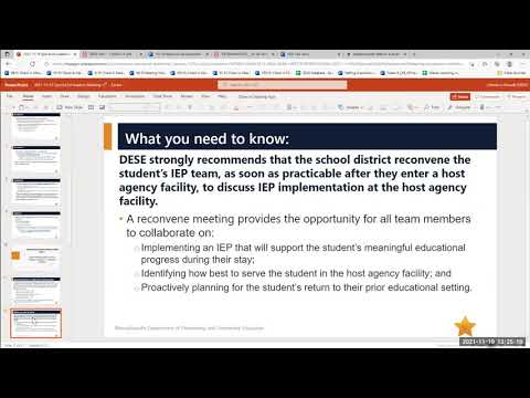 Special Education Leaders' Zoom Meeting — November 19, 2021
