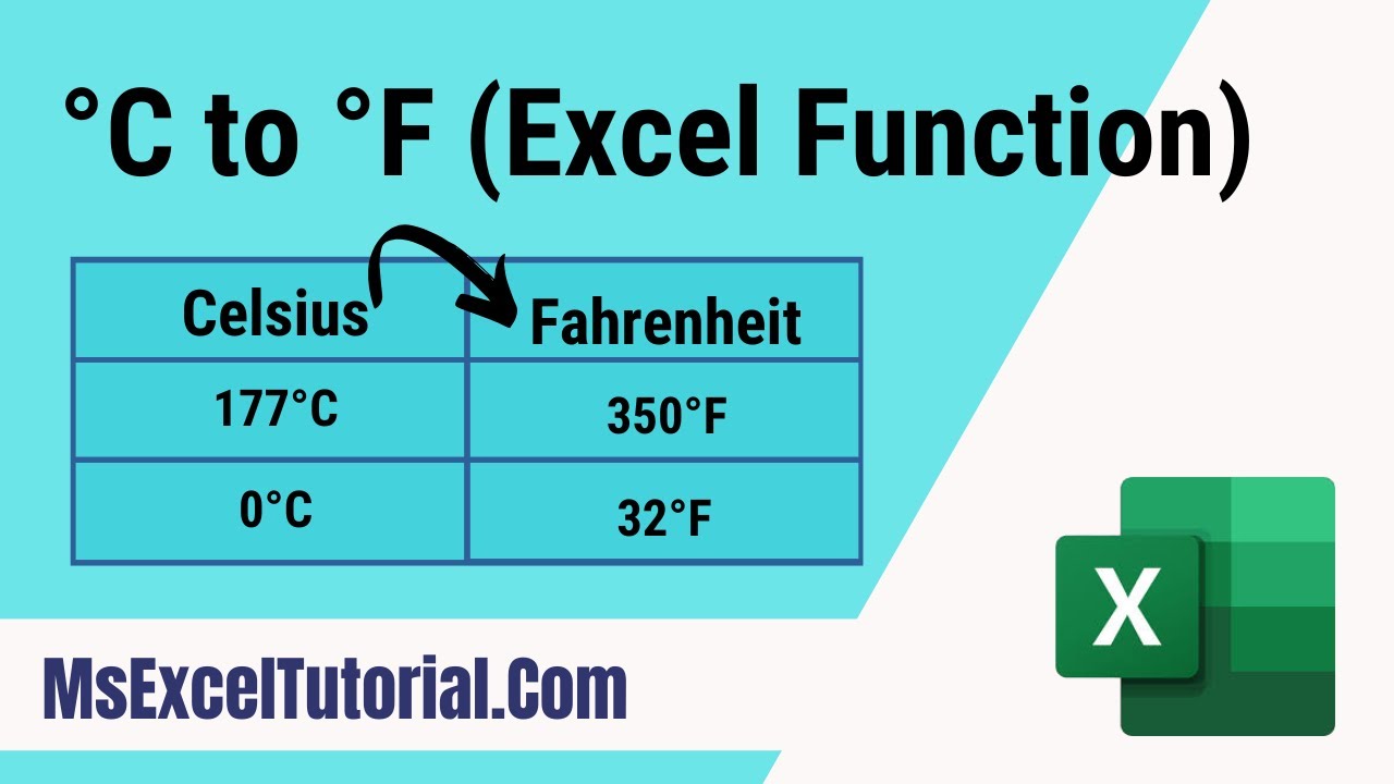 Excel Formula to Convert Celsius to Fahrenheit