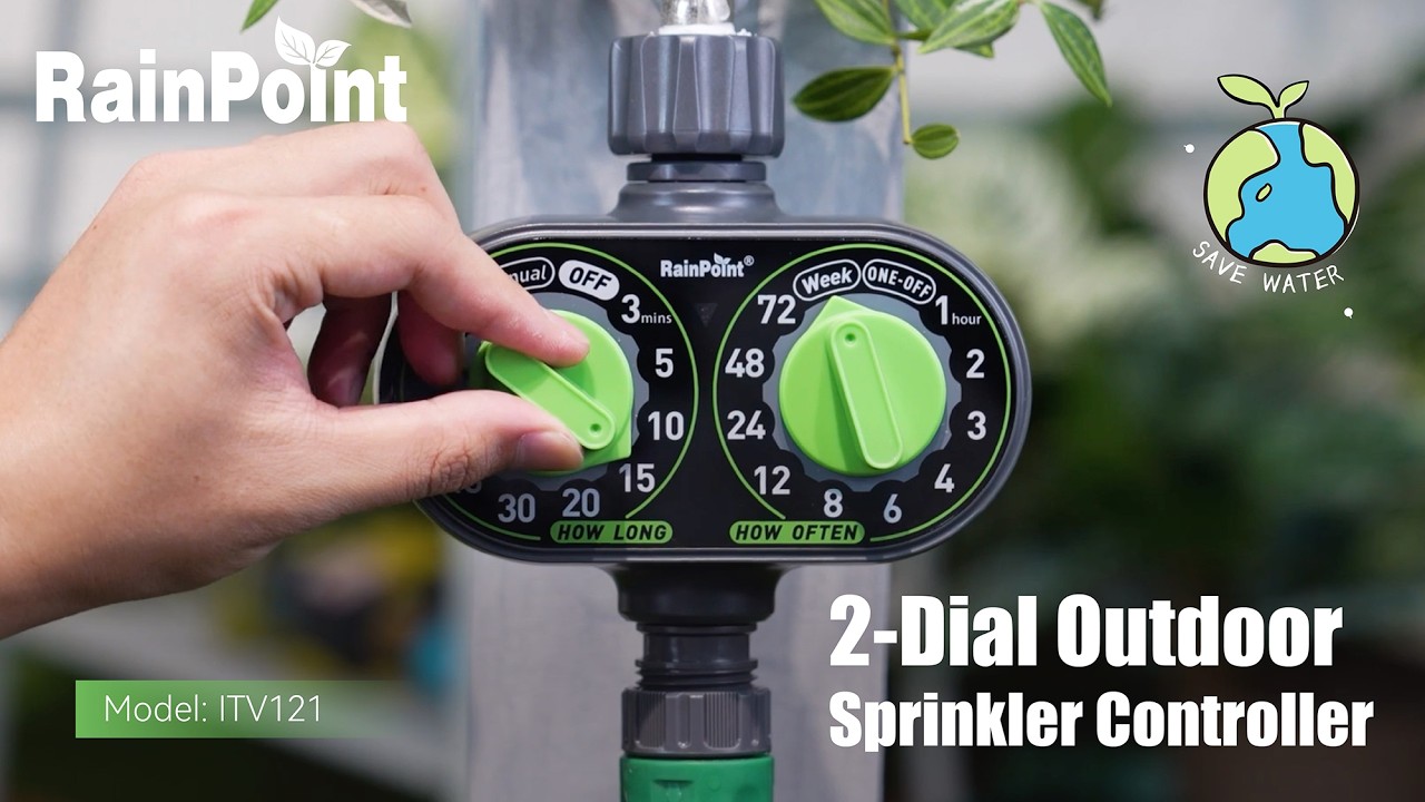 #RainPoint | Automatic 2 Dial Programmable Hose Sprinkler Timer Setup Pro.#gardening #irrigation