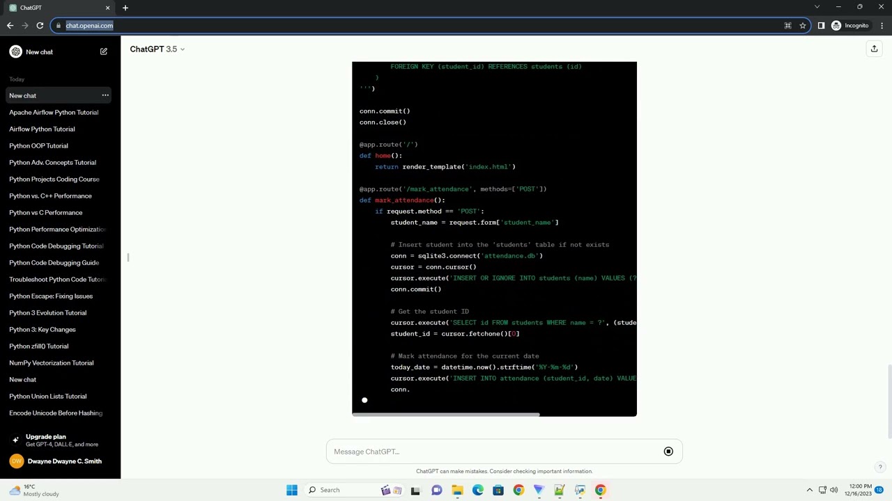 attendance management system project in python github