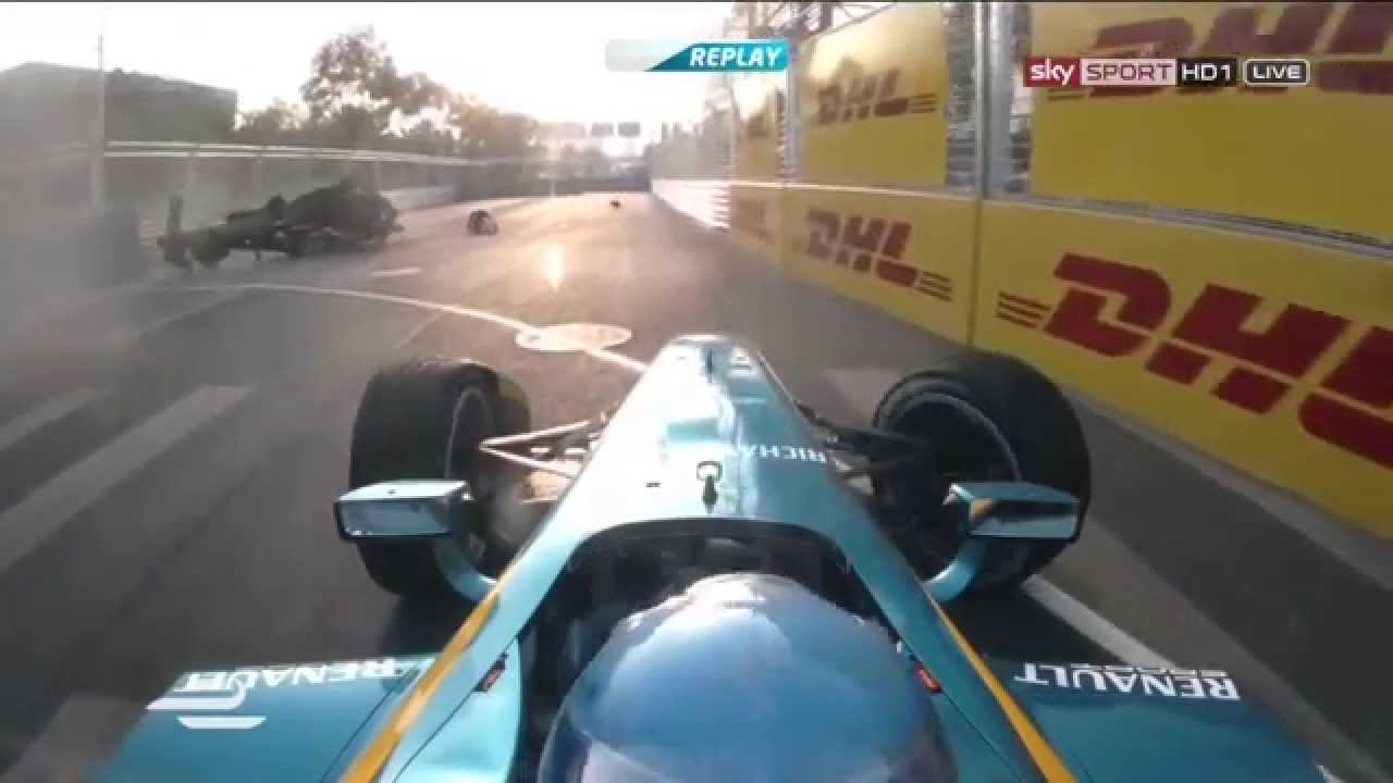 Watch Nick Heidfeld's horror crash after collision with Nicholas Prost ...