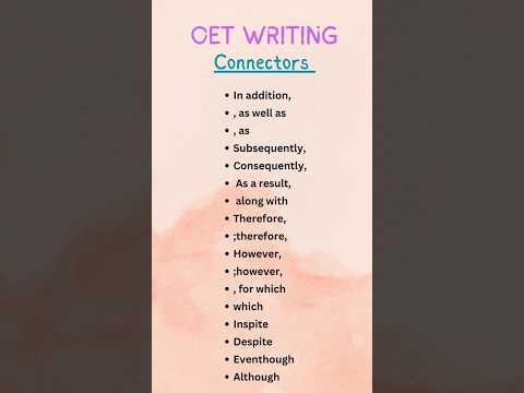 connectors in oet writing #shorts #youtubeshorts #oetwritingtips