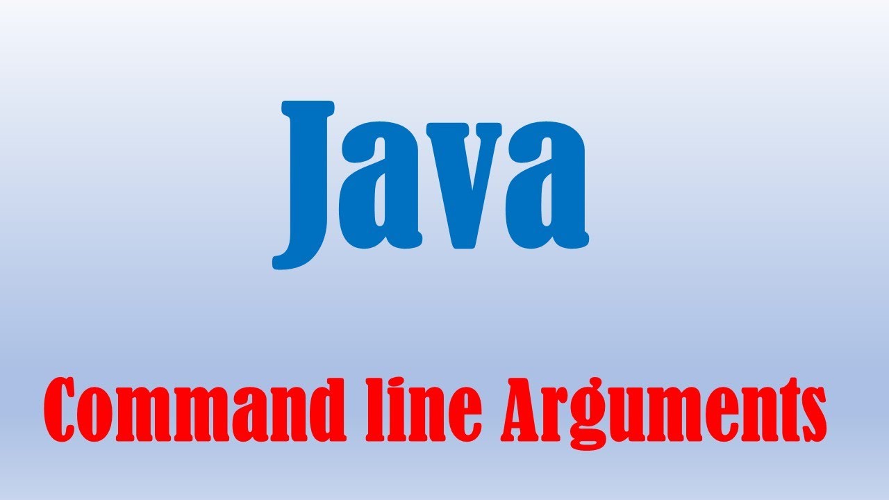 Reading Input values using  Command Line  Arguments