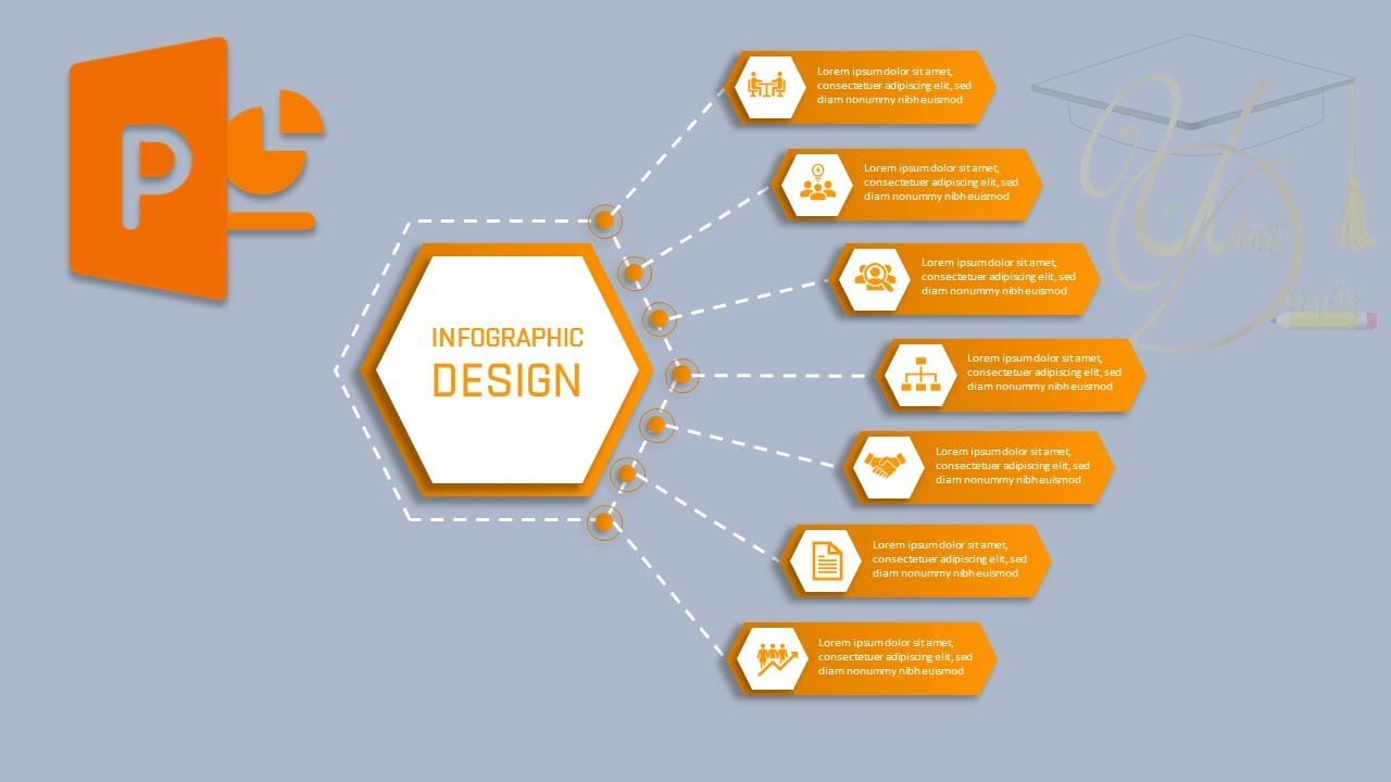 design 7 steps infographic presentation slide in PowerPoint, tutorial no 131