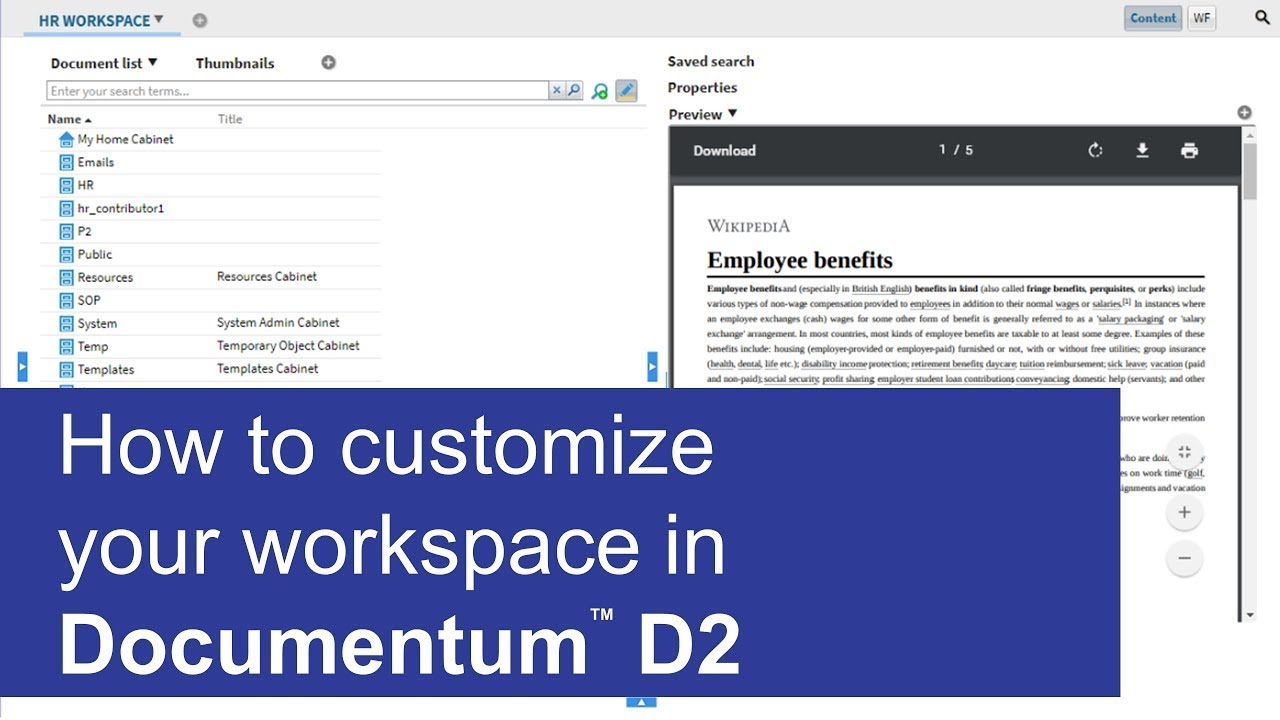How to customize your workspace | OpenText Documentum D2