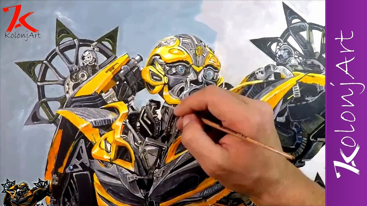 Bumblebee transformers |  Realistic painting with acrylic