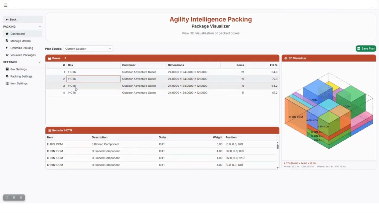 Master Your Warehouse: AI-Driven Packing Optimization & 3D Visualization with Agility Intelligence