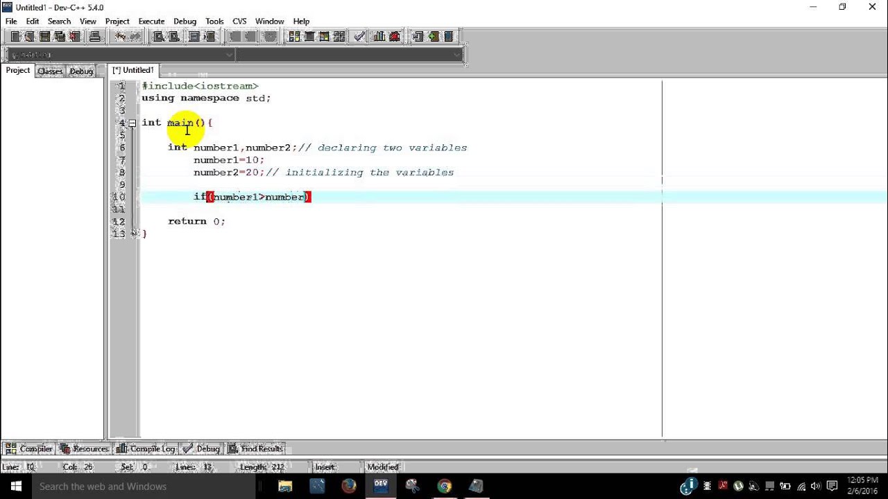 finding largest value between two number using c++ dev c