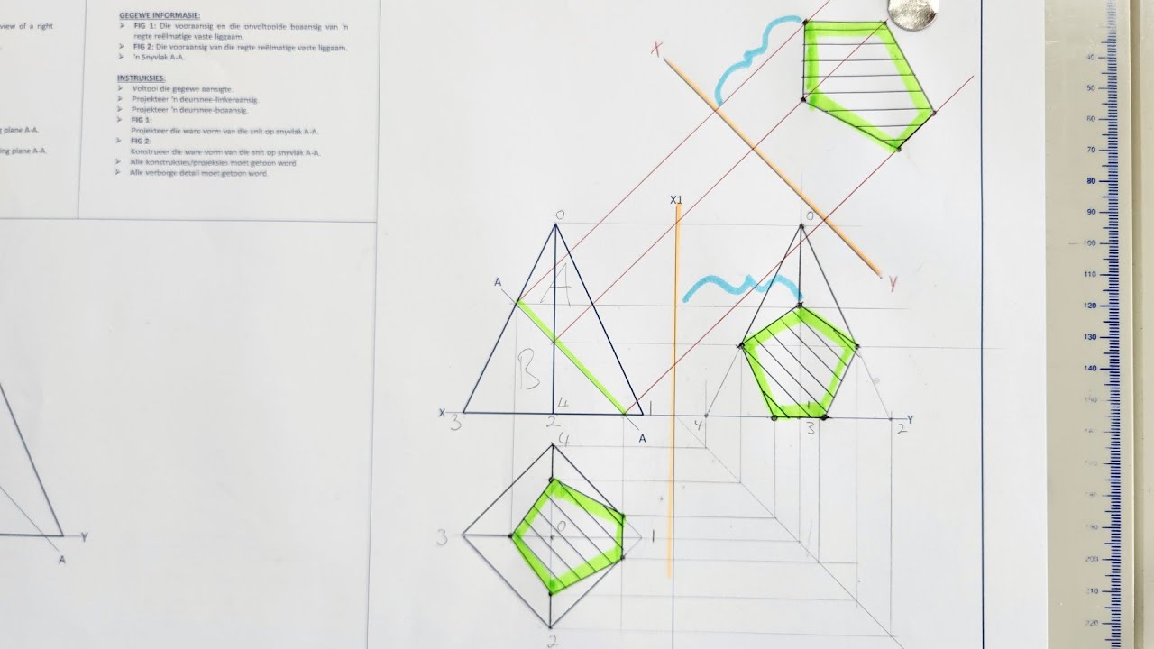 Solid Geometry - Sectional Left View and Projecting a True Shape - HSE | Page 8-12 | Grade 10