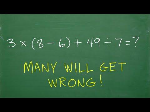 3 times (8 minus 6) plus 49 divided by 7 = ? many still make these BASIC Math mistakes!