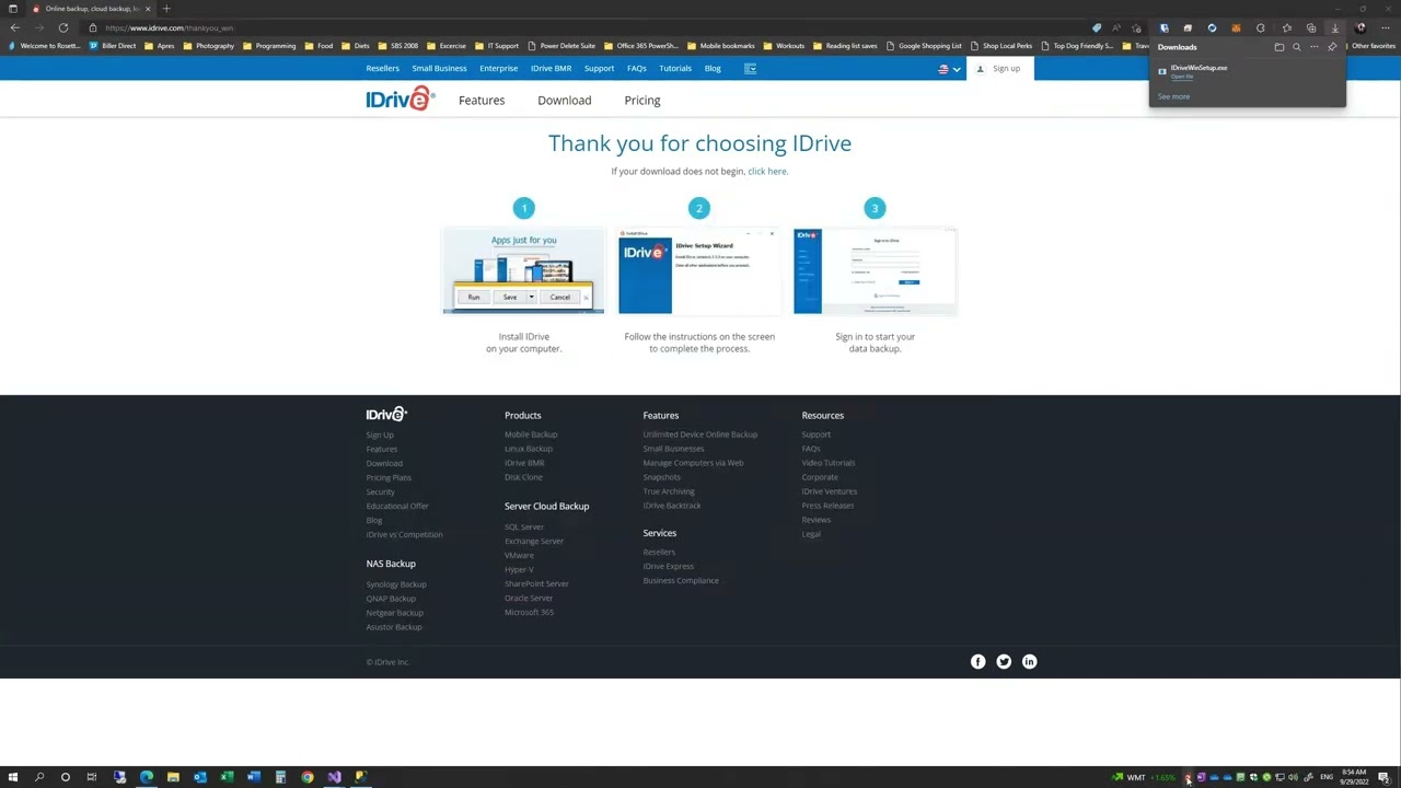 iDrive Setup - Windows