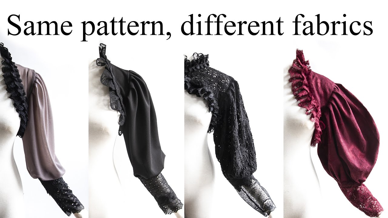 I made 1 goth victorian style shrug with 4 different fabrics