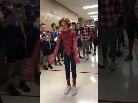 spider-man backflip at school ????️