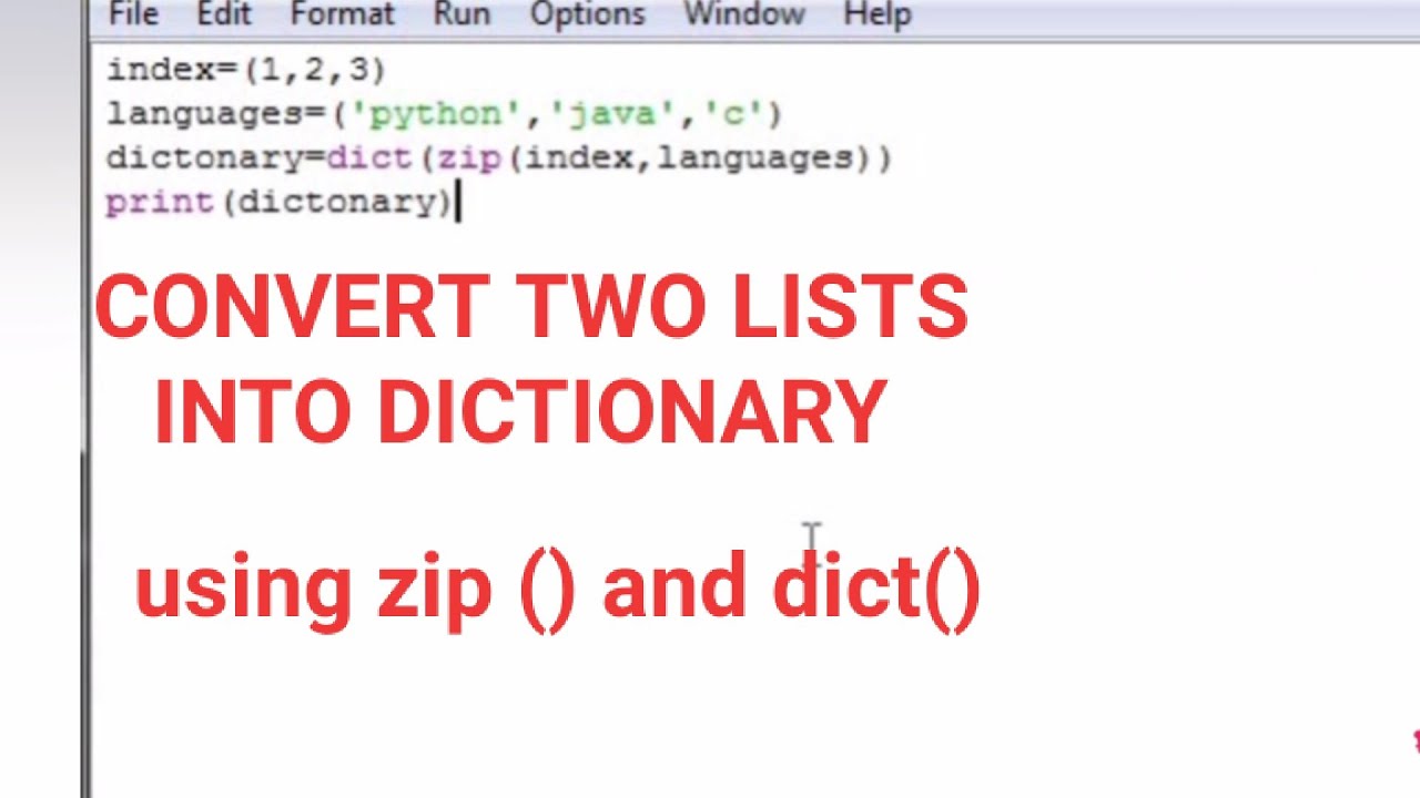 python program to convert two lists into dictionary using zip() and dict()  , python programing
