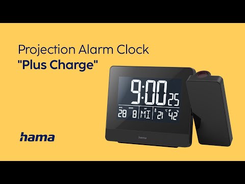 "Plus Charge" Projection Alarm Clock, black | Hama