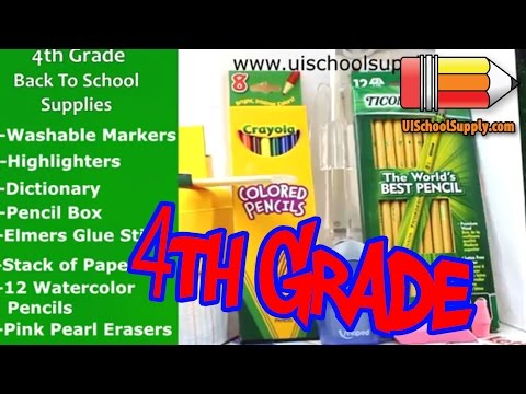 4th Grade Back to School Supplies Check List