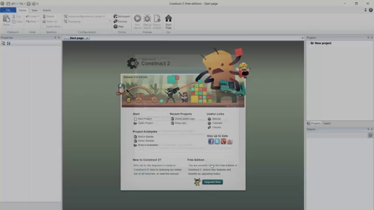 Construct 2 Tutorials Episode 1- Intro and Platformer basics