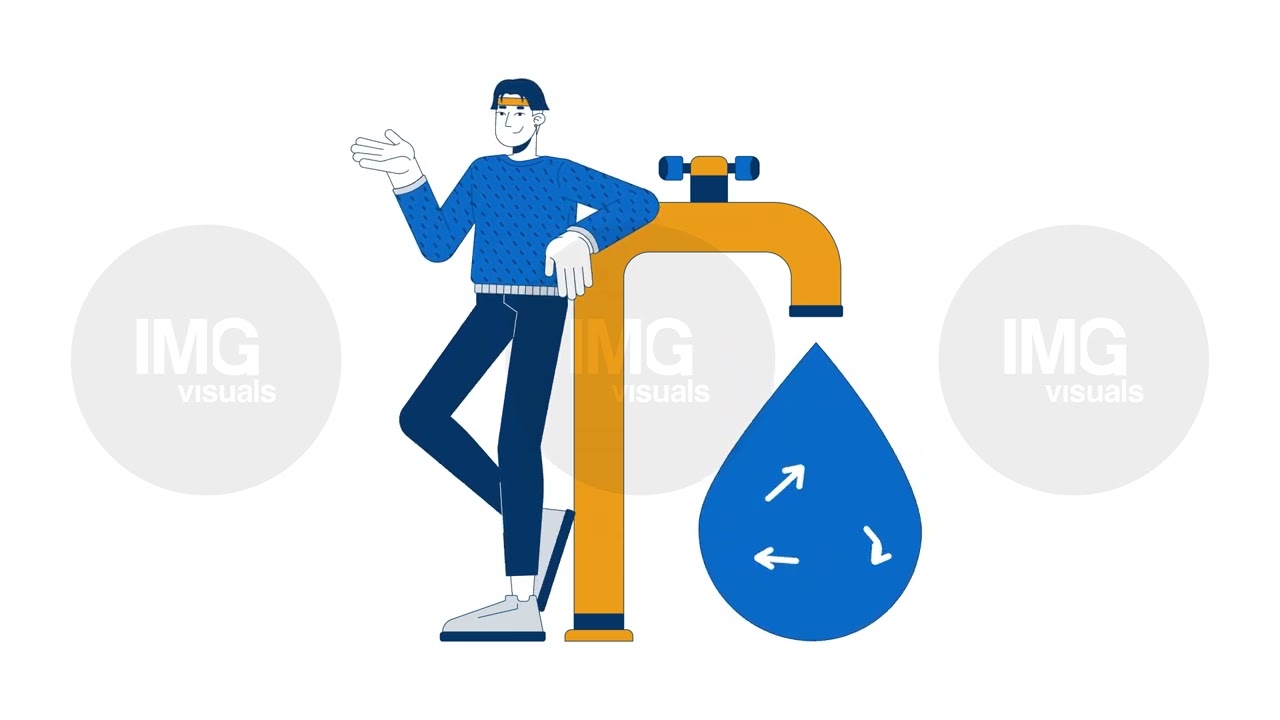 Water recycling system 2D animation